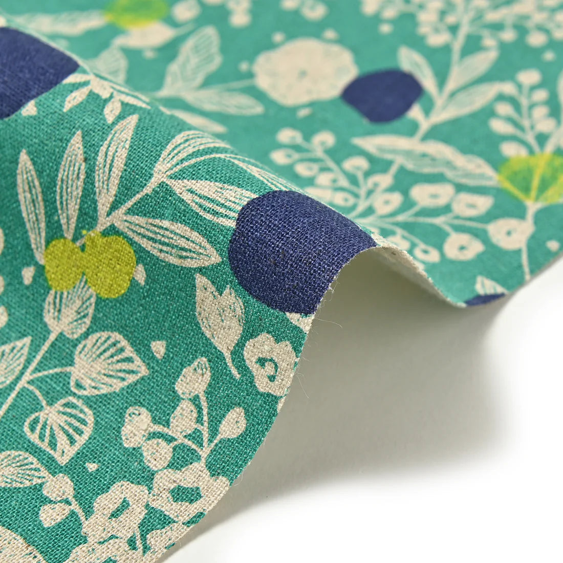 Echino Plums Green - Linen/Cotton Lightweight Canvas – Poplin Fabric ...